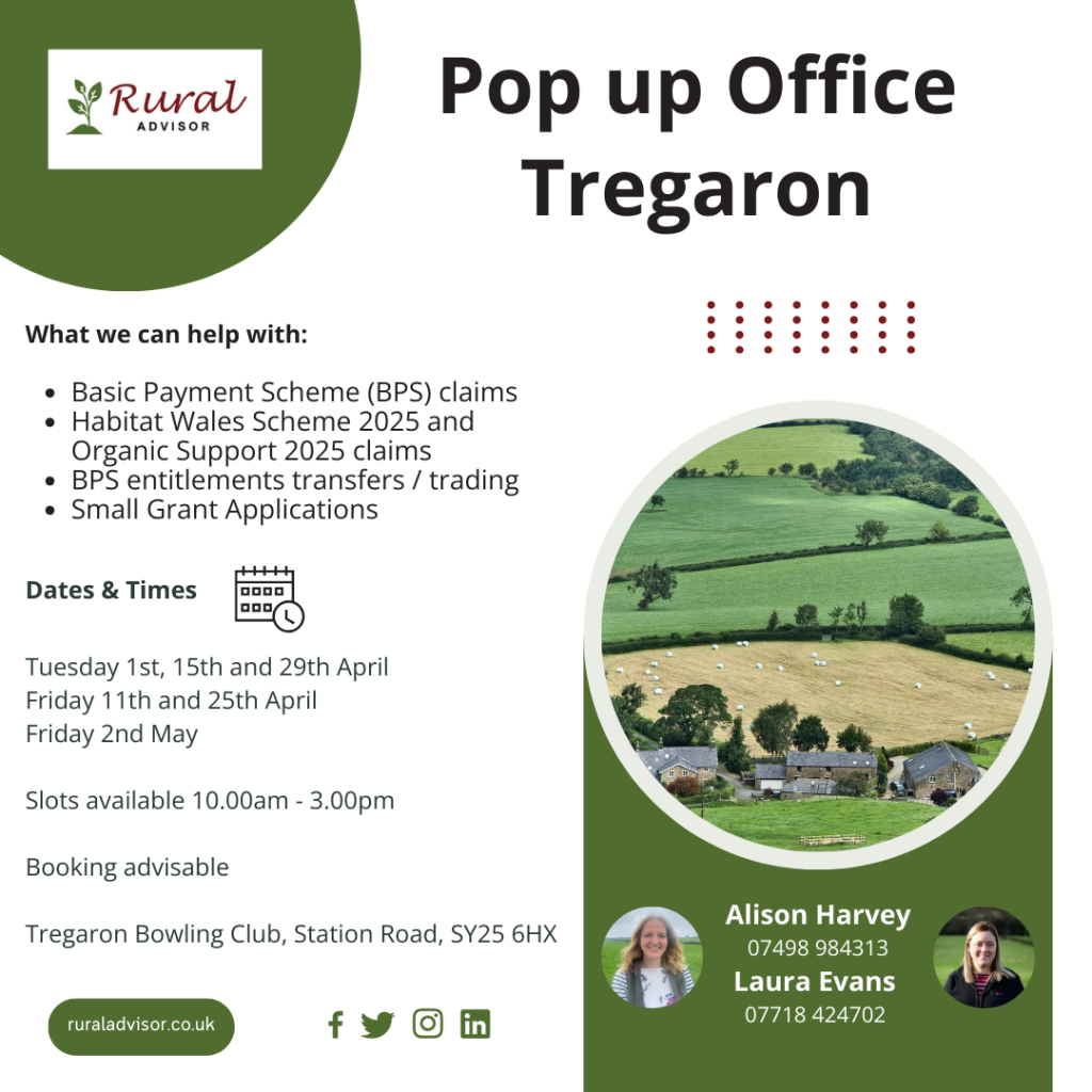 Pop up office open in Tregaron during April and May 2025 - Rural Advisor